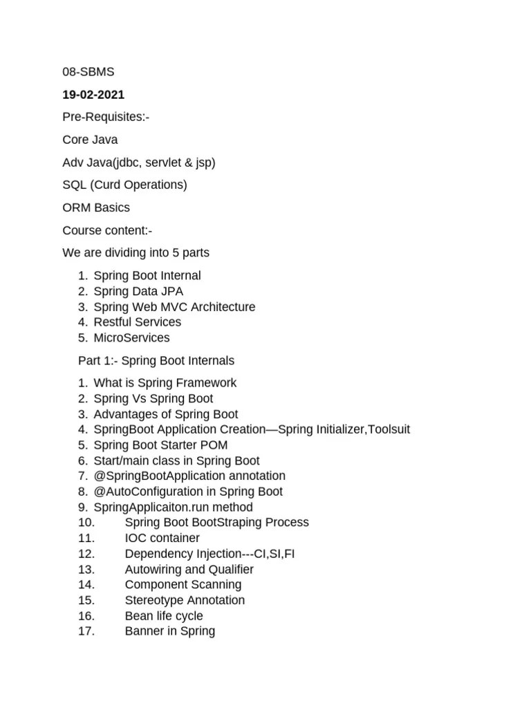Spring Boot Microservices Guide Pdf Spring Framework Class