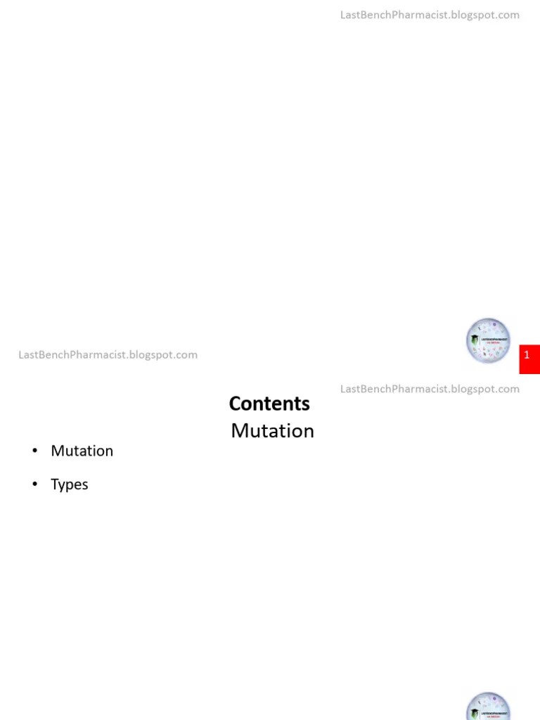 01 Mutation Pdf Point Mutation Mutation