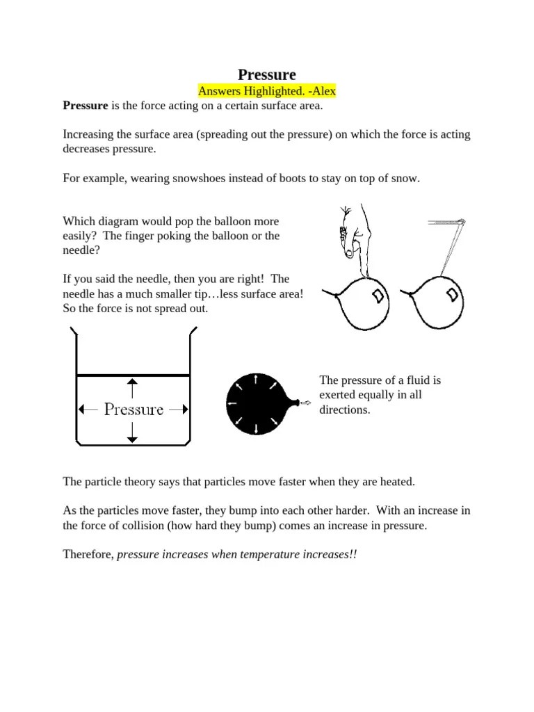 Pressure Read And Q Pdf Pressure Gases