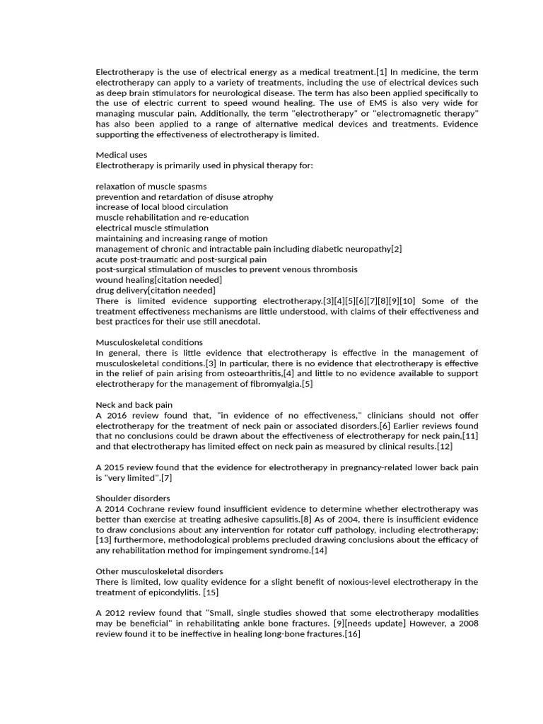 Electrotherapy Pdf Diseases And Disorders Medicine