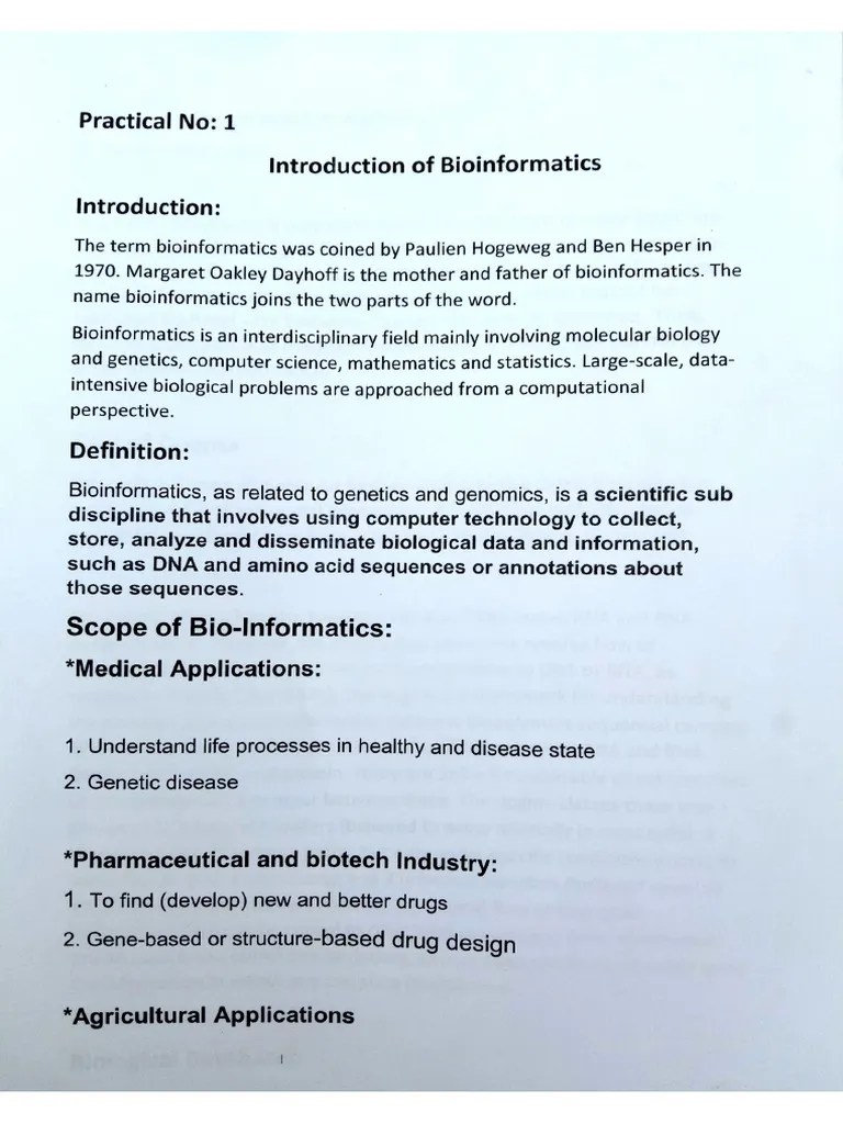Bioinformatics Practical Compress Pdf