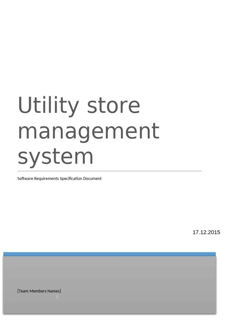 Utility Store Management System Srs Pdf Microsoft Sql Server