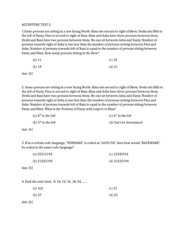 Accenture Test 2 | PDF