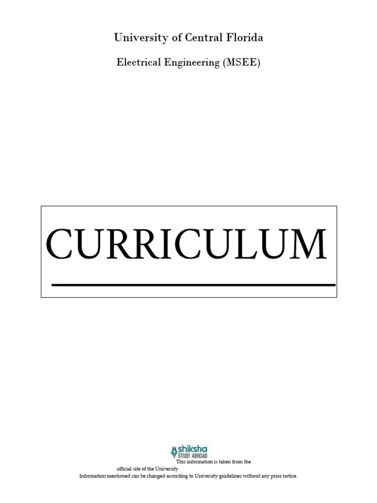 Ucf Msee Electrical Engineering Curriculum Pdf Microwave