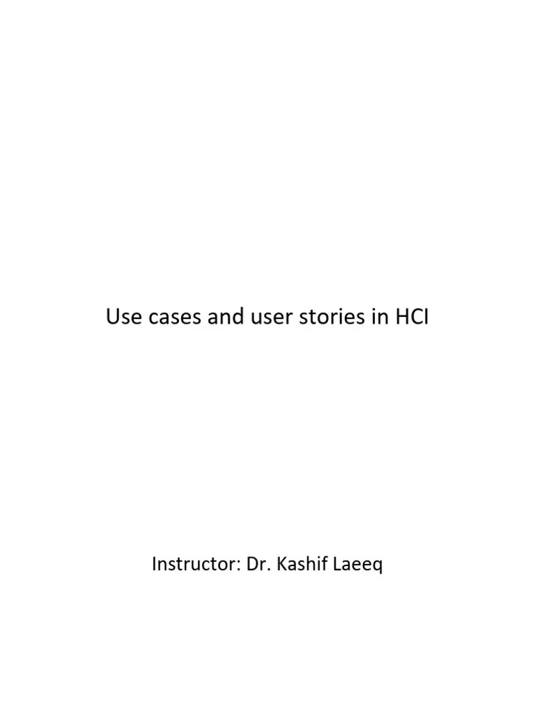 Hci Lec 07 Pdf Use Case Usability