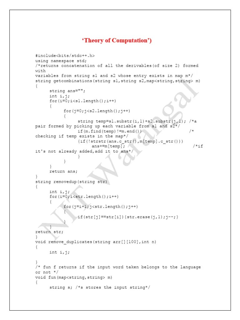 A1 Program 1 Pdf String Computer Science Mathematical Logic