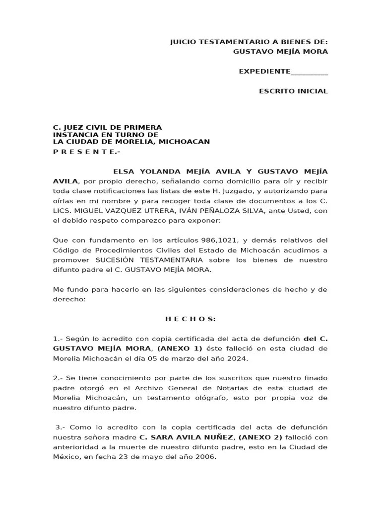 Juicio Testamentario A Pdf Derecho Civil Common Law Ley Común