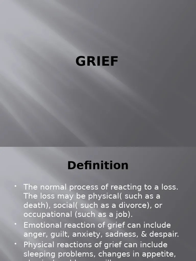 Grief Pdf Grief Emotions