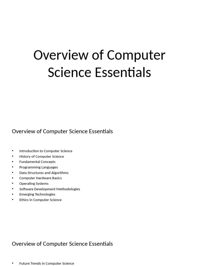 Computer Science Essentials Guide Pdf Computer Science Operating