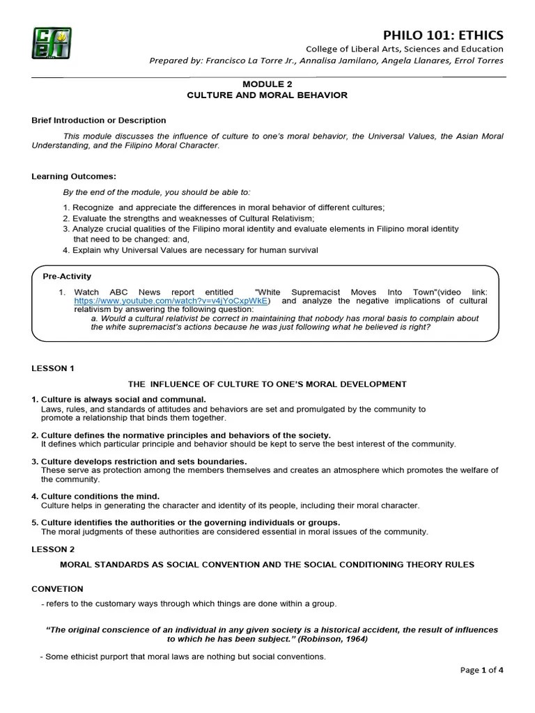 Flwm25avd Philo101 Ethics Module 2 Pdf Pdf Morality Relativism