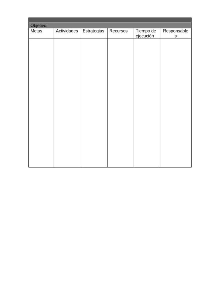 Planificación De Metas Y Estrategias Pdf