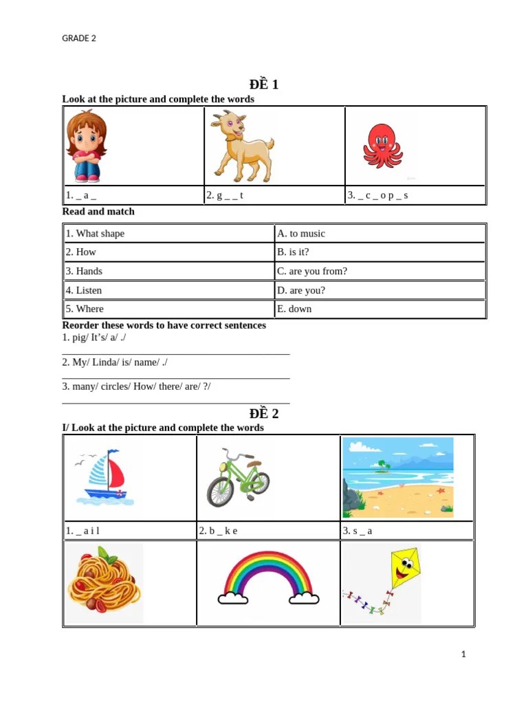 Final Term 1 Grade 2 Pdf