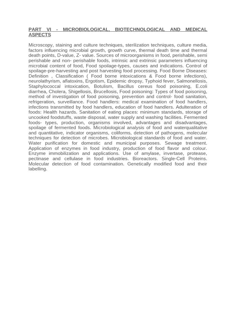 Microbiology Syllabus Pdf