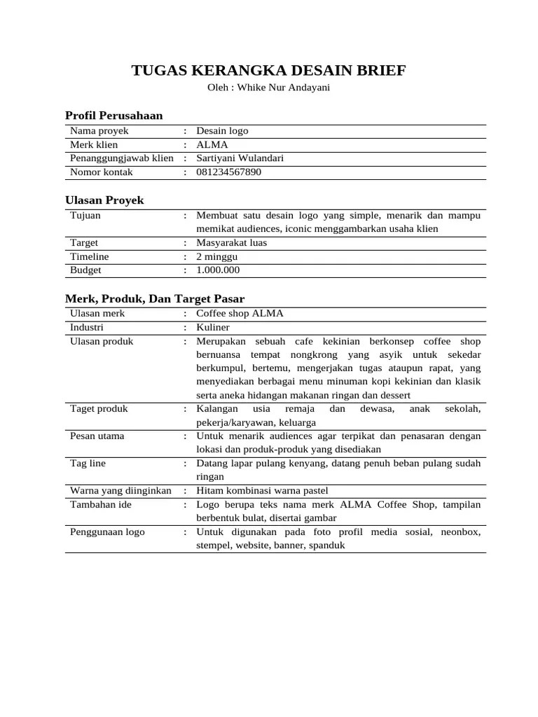 Contoh Desain Brief | PDF