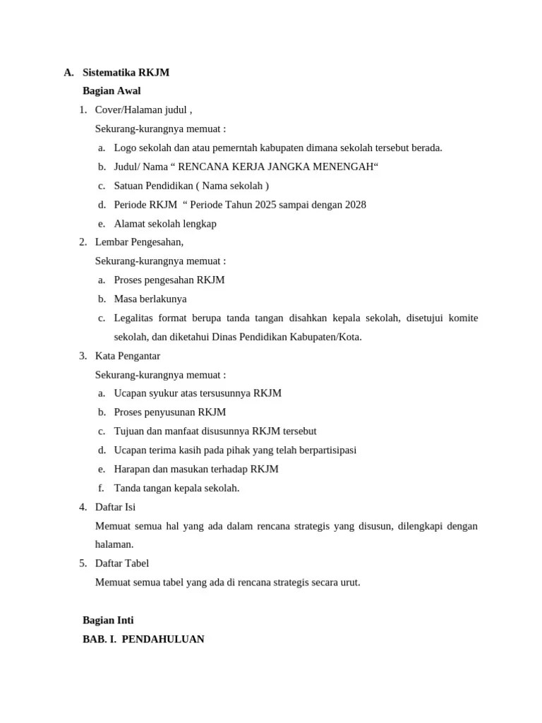 Panduan Penyusunan Rkjm Sekolah 2025 2028 Pdf