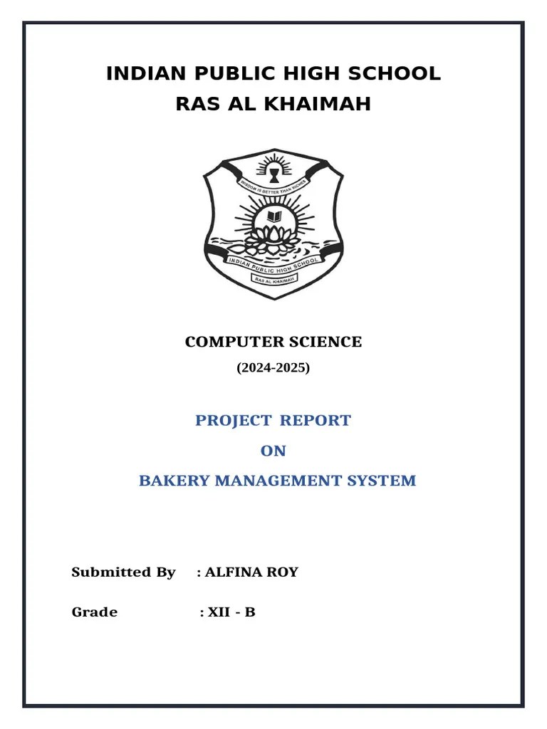 Computer Science Project File Front Page Pdf