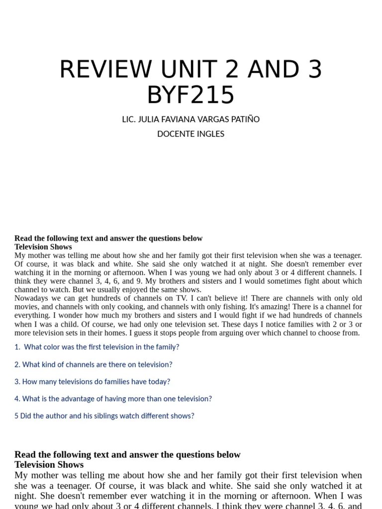 Review Unit 2 And 3 Pdf