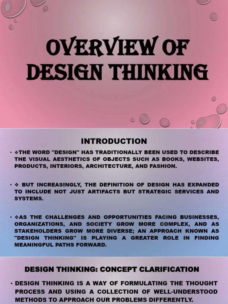Design Thinking Overview Ii Pdf Design Thinking Thought