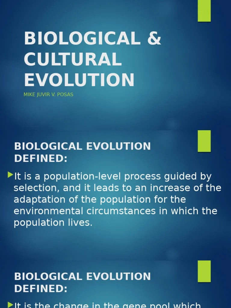 Biological Cultural Evolution Pdf Natural Selection Homo