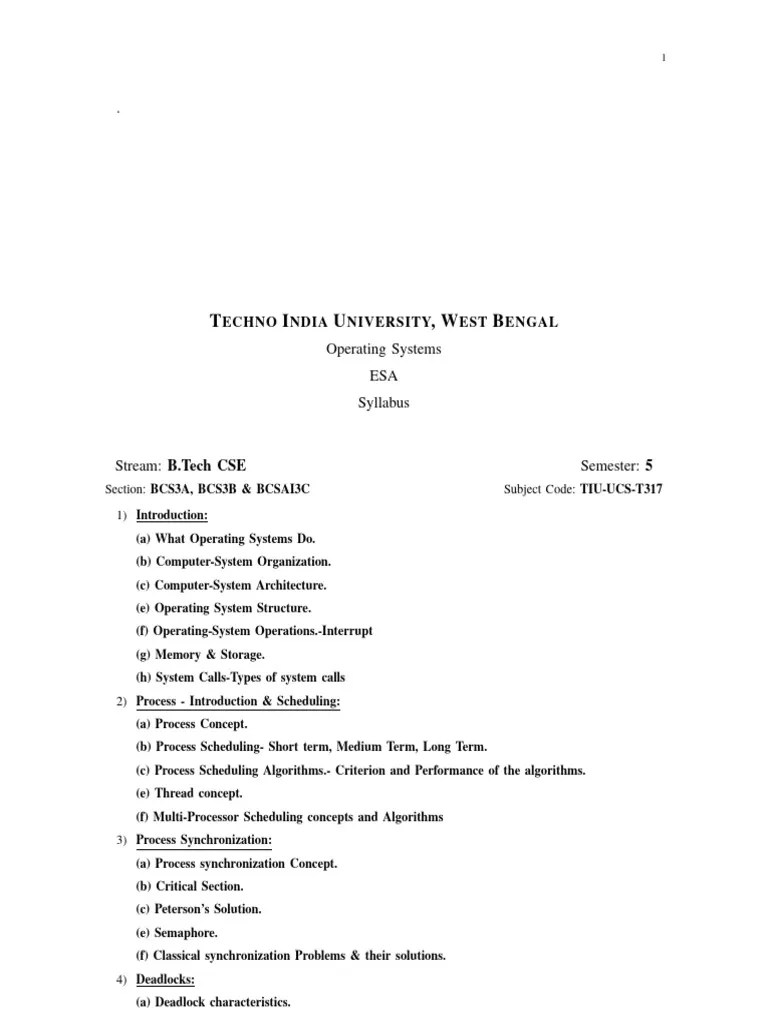 Syllabus Os 4 Pdf