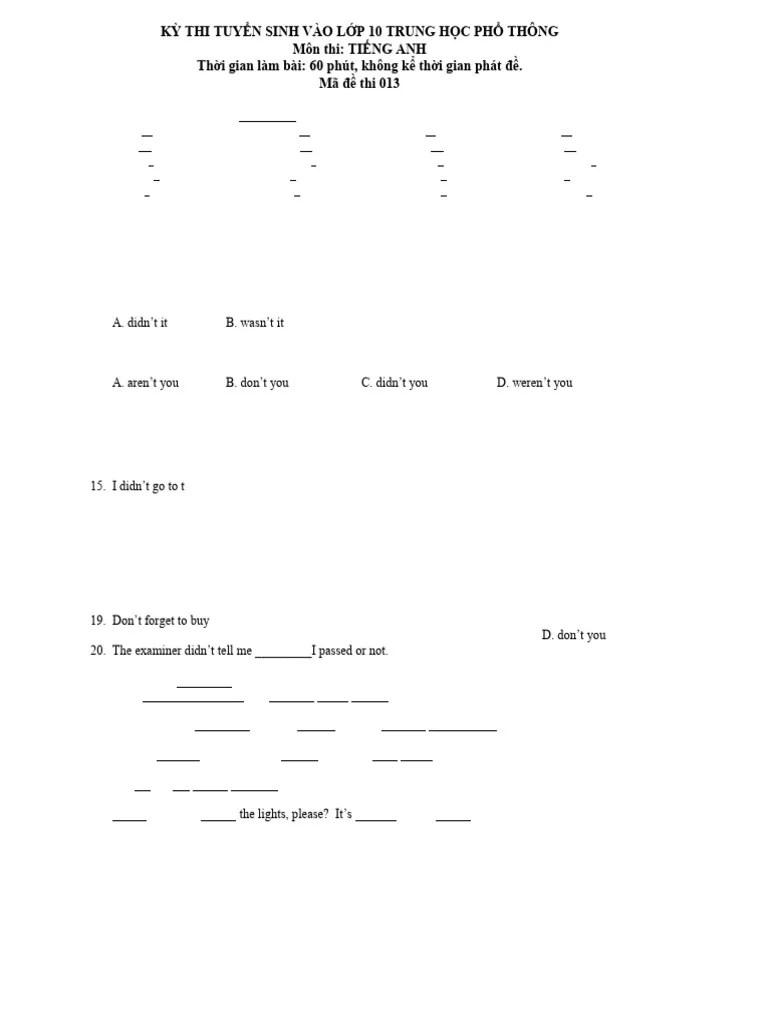 Test 13 Entrance Exam Practice Test Pdf