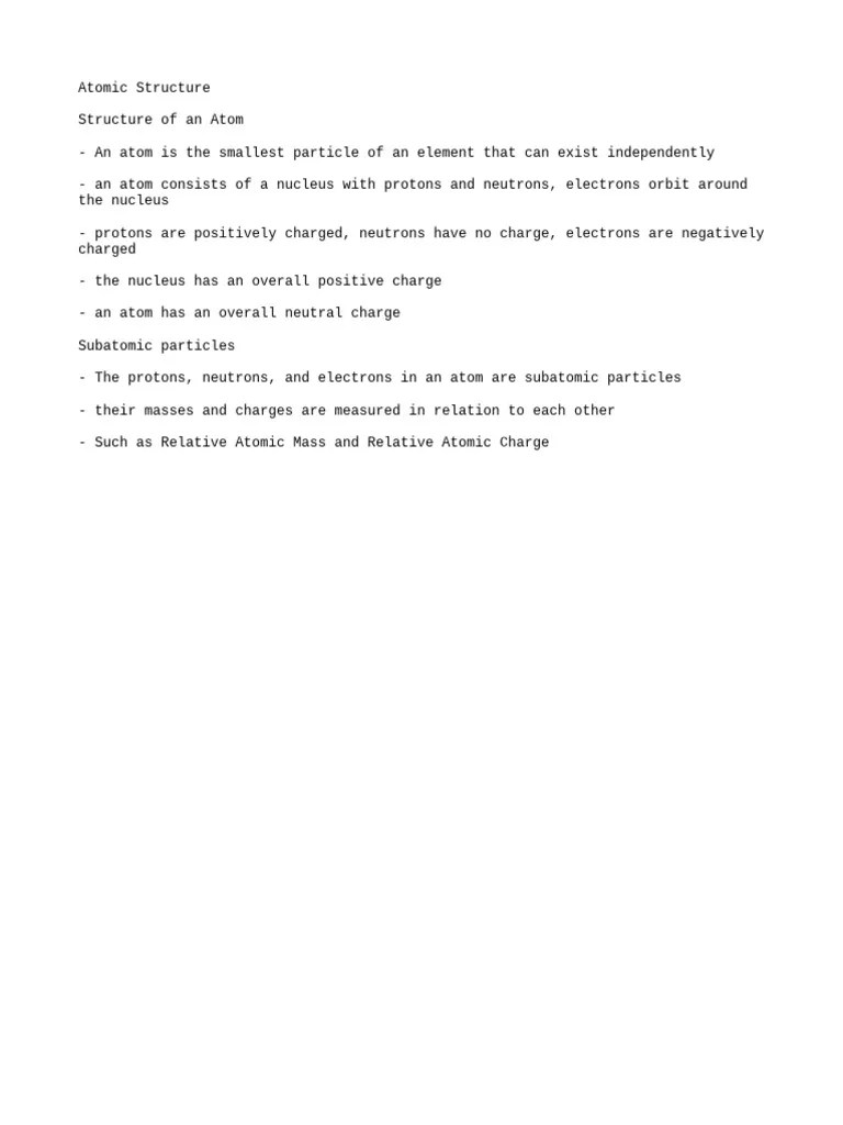 Atomic Structure Pdf
