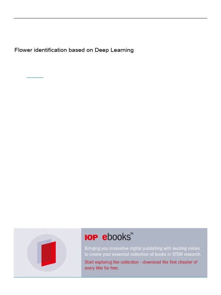 Flower Identification Based On Deep Learning Pdf Deep Learning