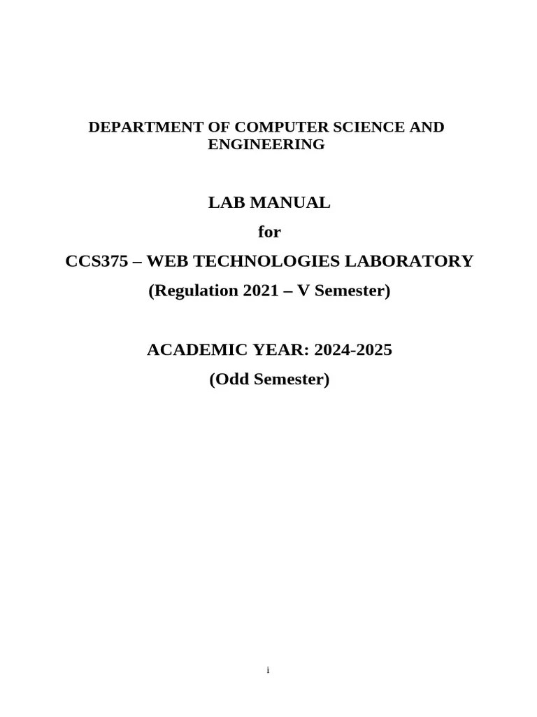 Wt Lab Manual Overall 1 Pdf World Wide Web Internet Web