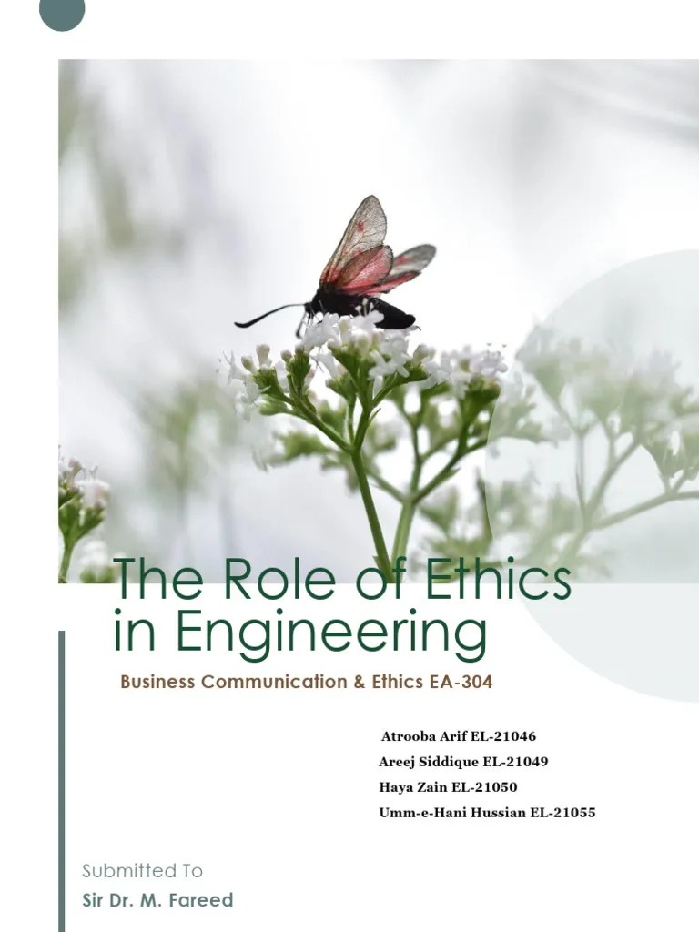 Role Of Ethics In Engineering Pdf Engineering Integrity