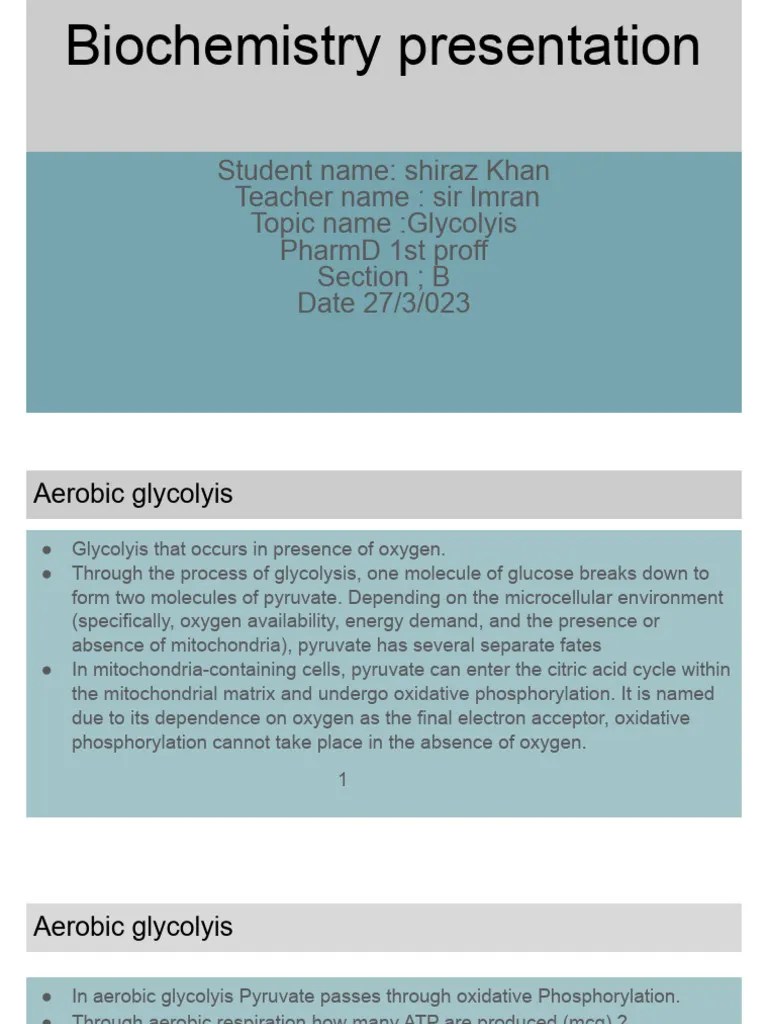 Biochemistry Presentation Pdf Glycolysis Cellular Respiration