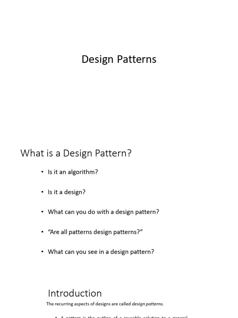 Lesson 6 Design Patterns Pdf Class Computer Programming
