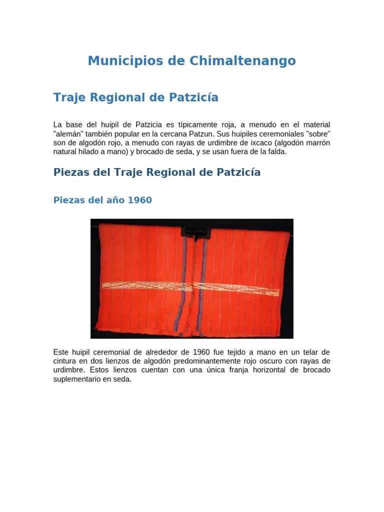 Huipiles Típicos De Chimaltenango Pdf Telar Textiles