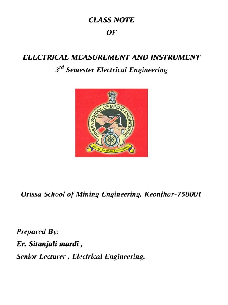 Electrical Measurement And Instrument Pdf