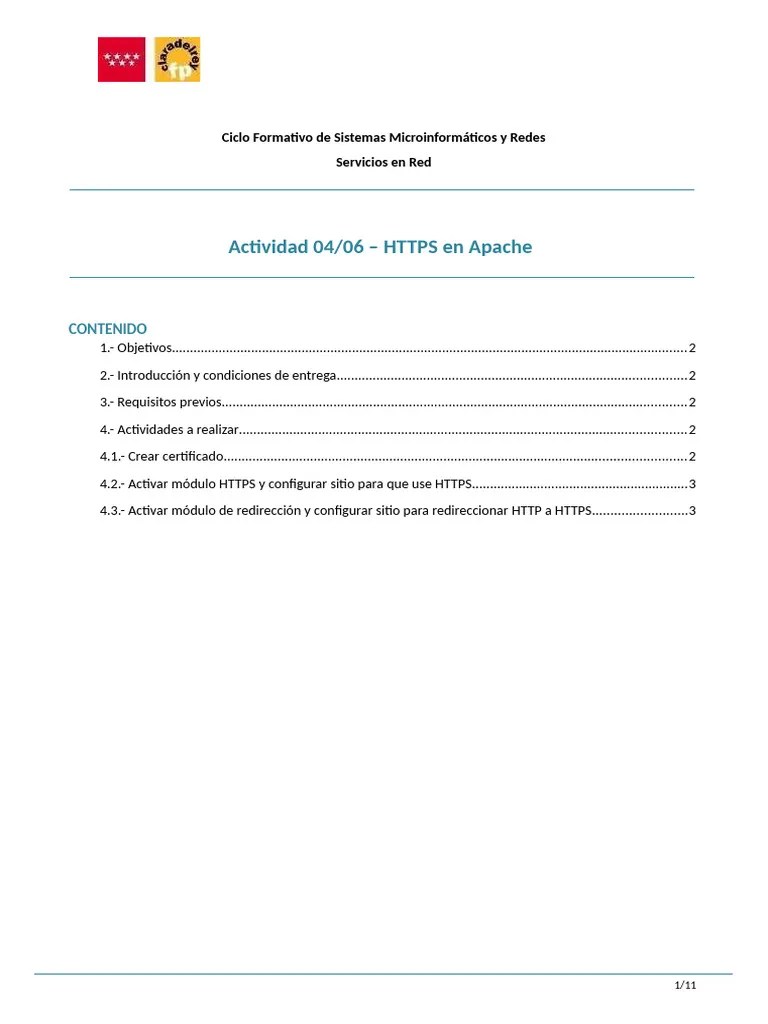 Actividad 06 06 Https En Apache Pdf Servidor Http Apache