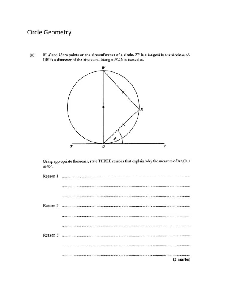 Circle Theorems Exercise 3 Pdf