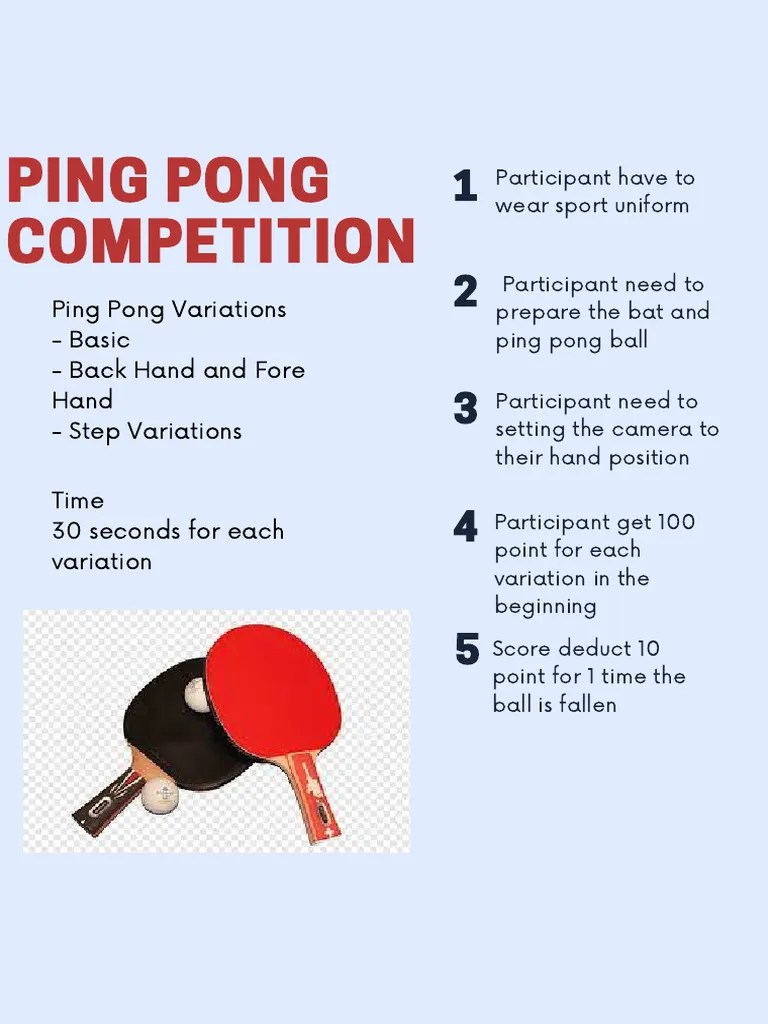 Ping Pong Competition Variations Guide Pdf