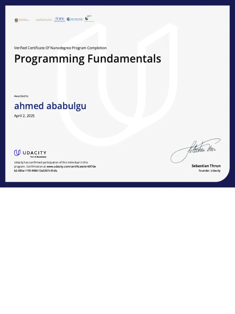 Ahmed Programming Udacity Pdf