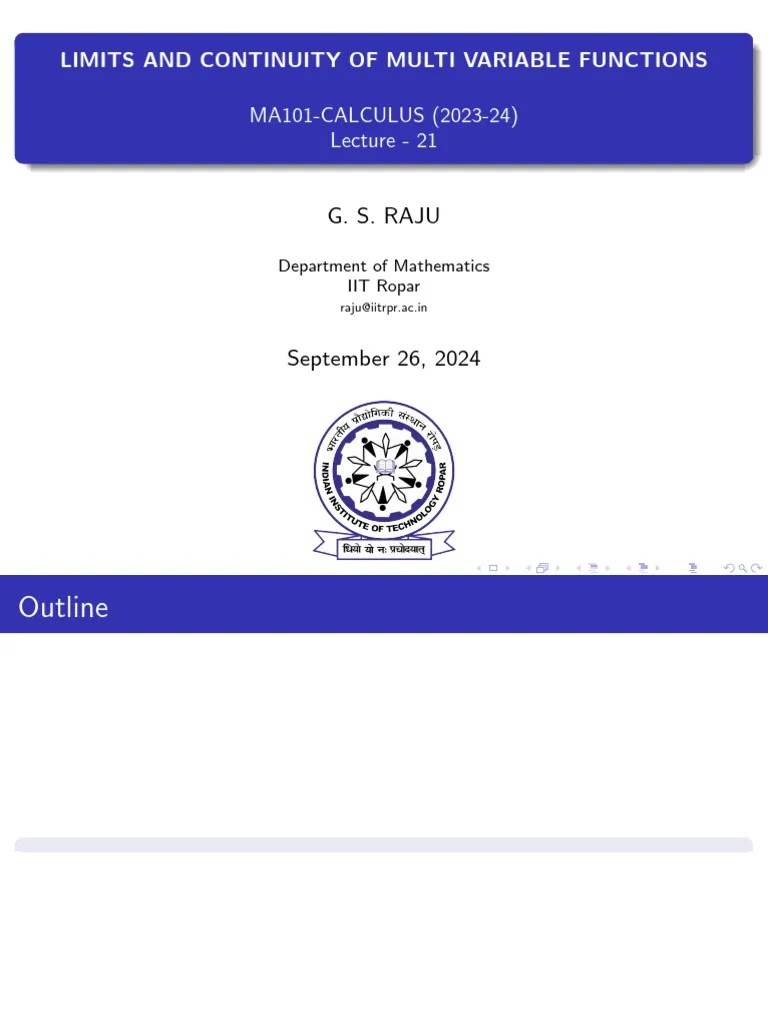 Ma101 2024 25 Lecture 22 1 Pdf Continuous Function Calculus