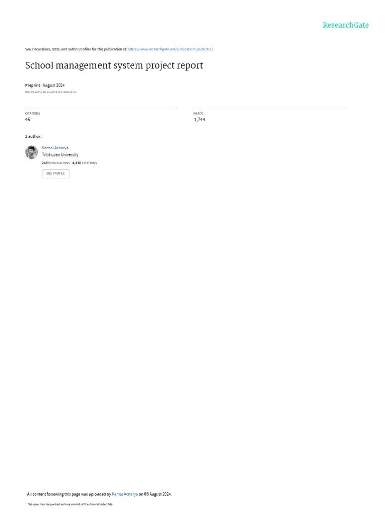 School Management System Proposal Pdf Databases Microsoft Sql Server
