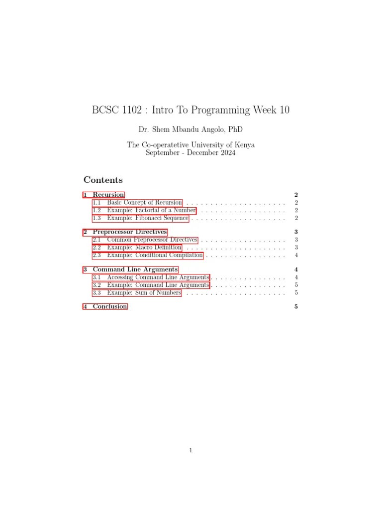 Intro To Programming Week 10 Pdf Parameter Computer Programming