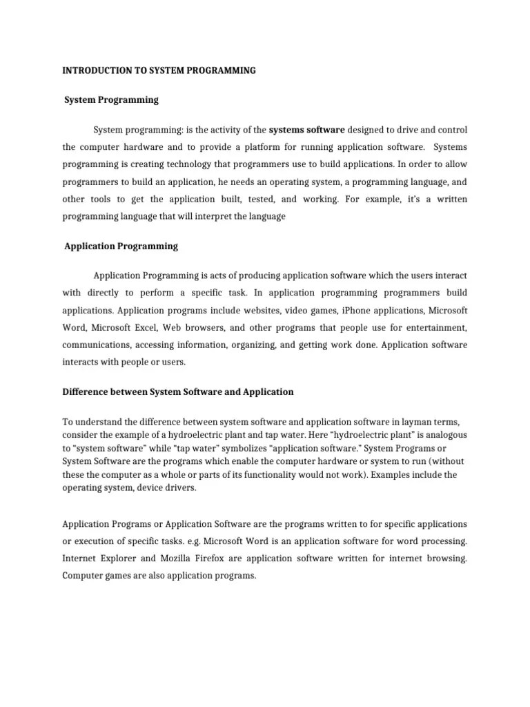 Introduction To System Programming Doc2 Pdf Assembly Language