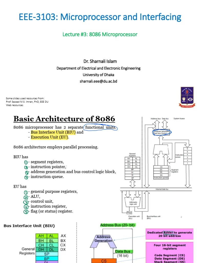 Lecture 03 Microprocessor Architecture Pdf Computer Data