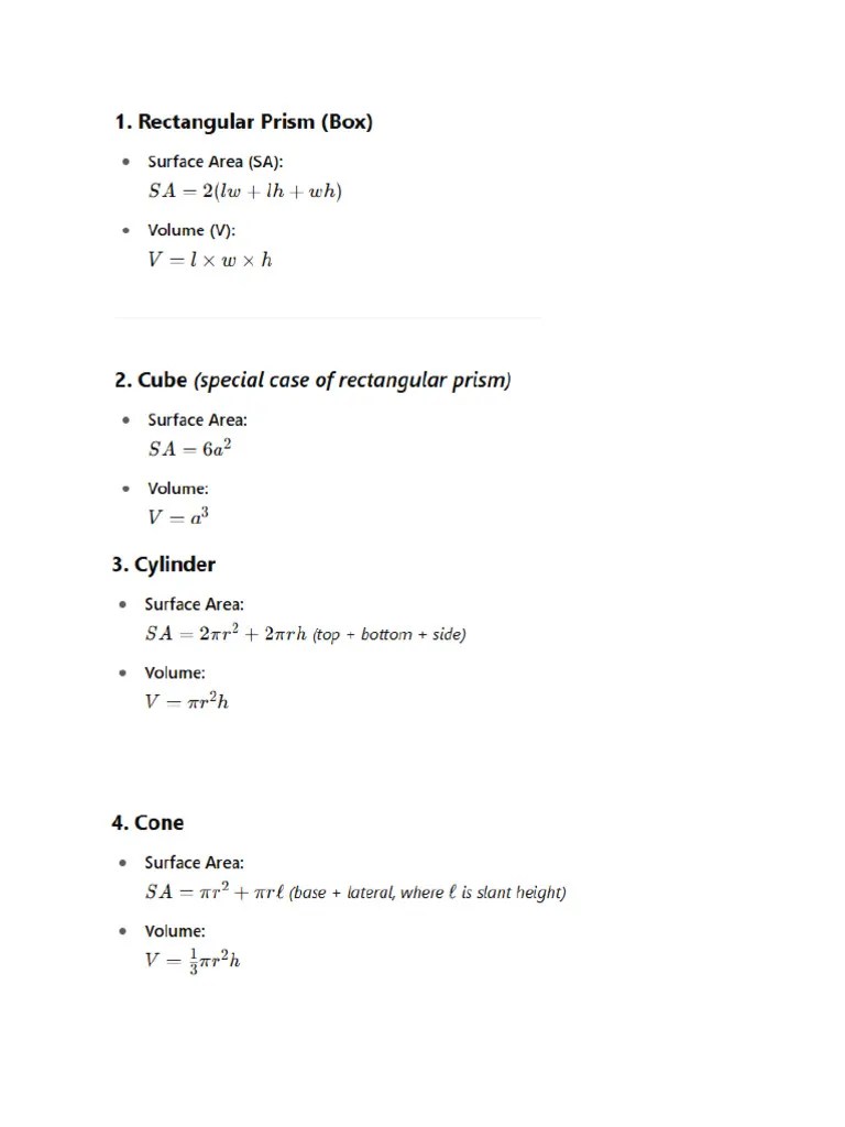 Formulas Pdf