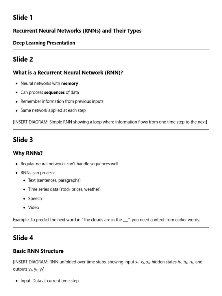 Rnns And Their Types Simple Explanation Pdf Learning