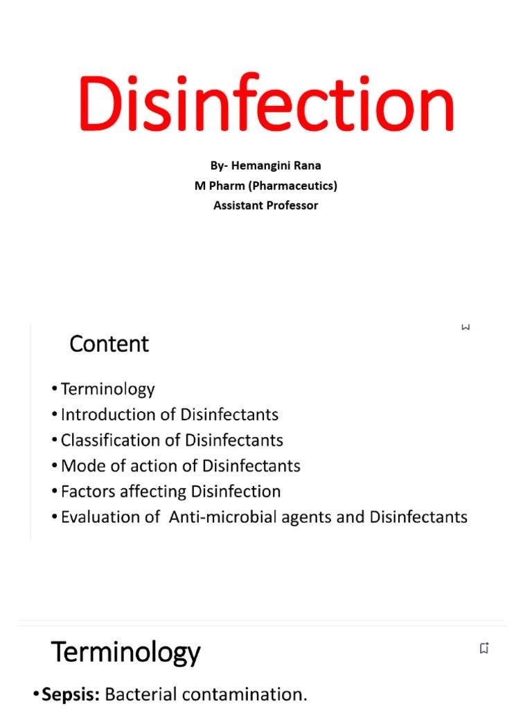 Disinfectant Pdf