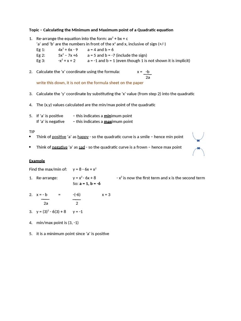 Quadratics Pdf