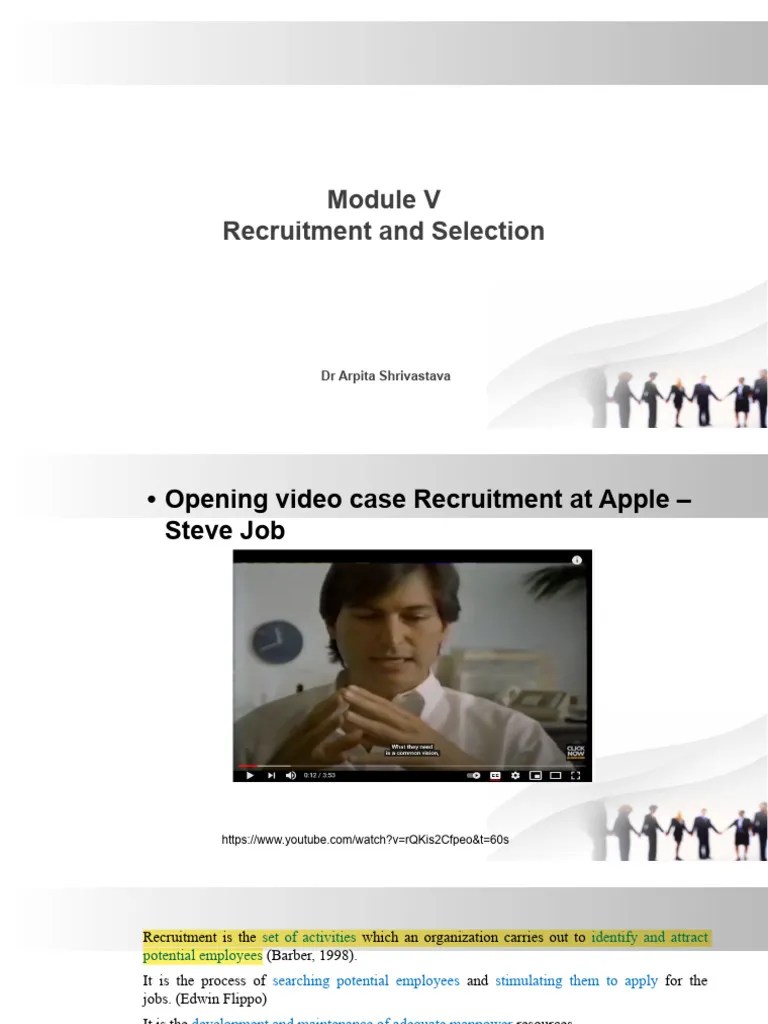 Module V Recruitment And Selection Pdf Recruitment Skill