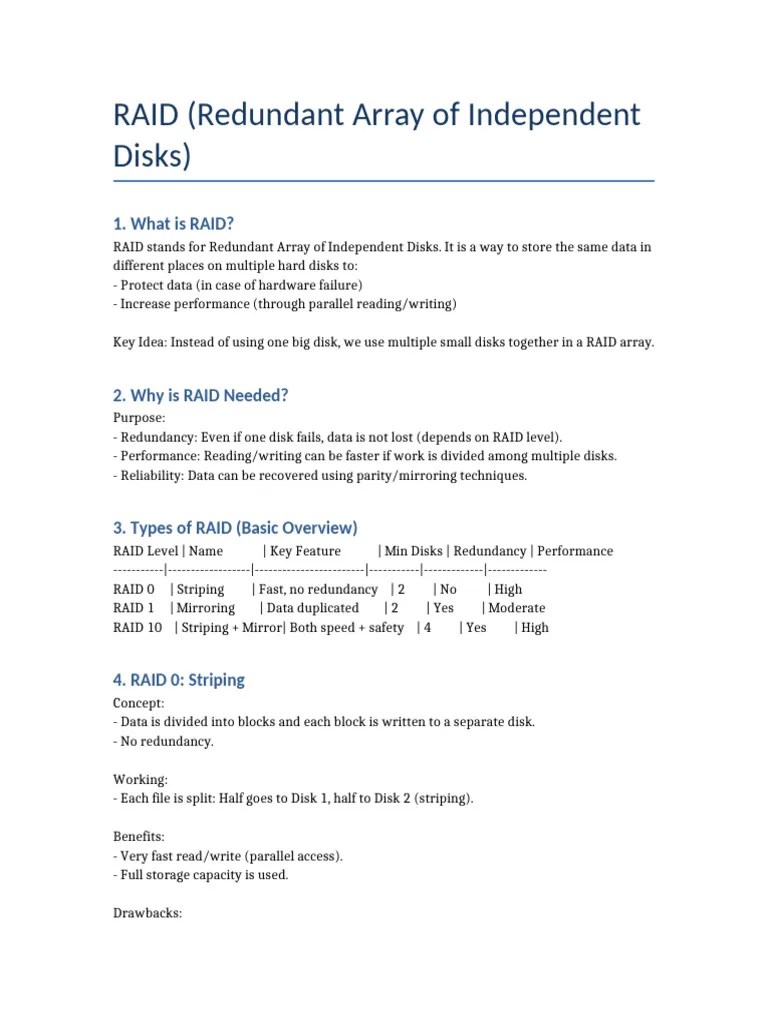 Raid Detailed Explanation Pdf Computer Science Computer Data Storage