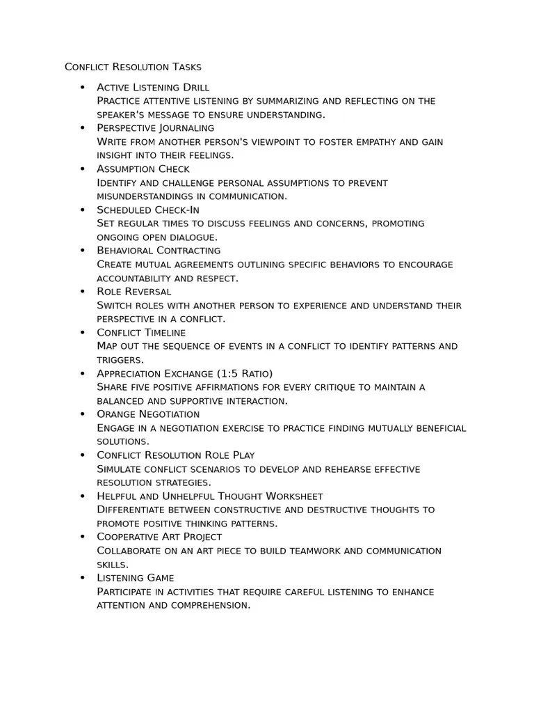 Conflict Resolution Pdf