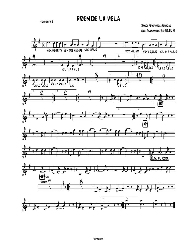 Prende La Vela Trumpet In Bb 2 Pdf